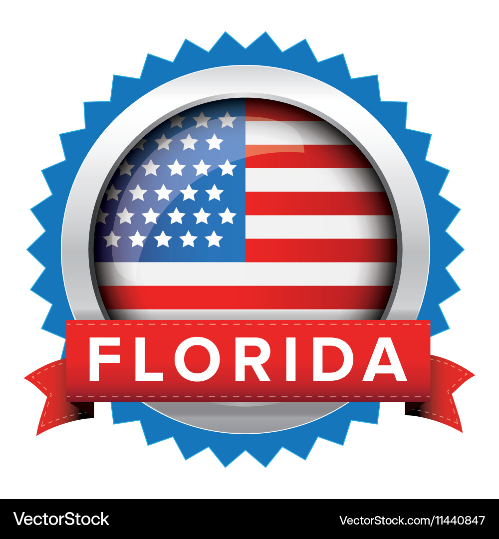 Florida and usa flag badge Royalty Free Vector Image