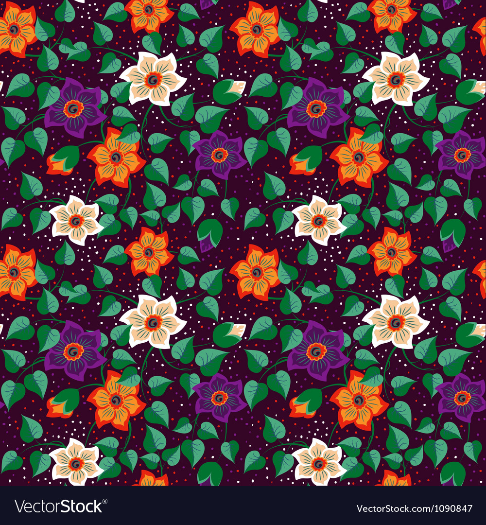 Flower seamless pattern background Royalty Free Vector Image