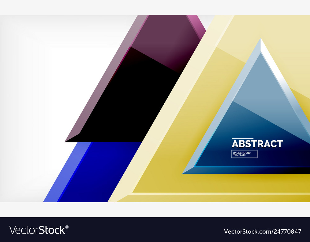 Flying triangles composition geometric background Vector Image