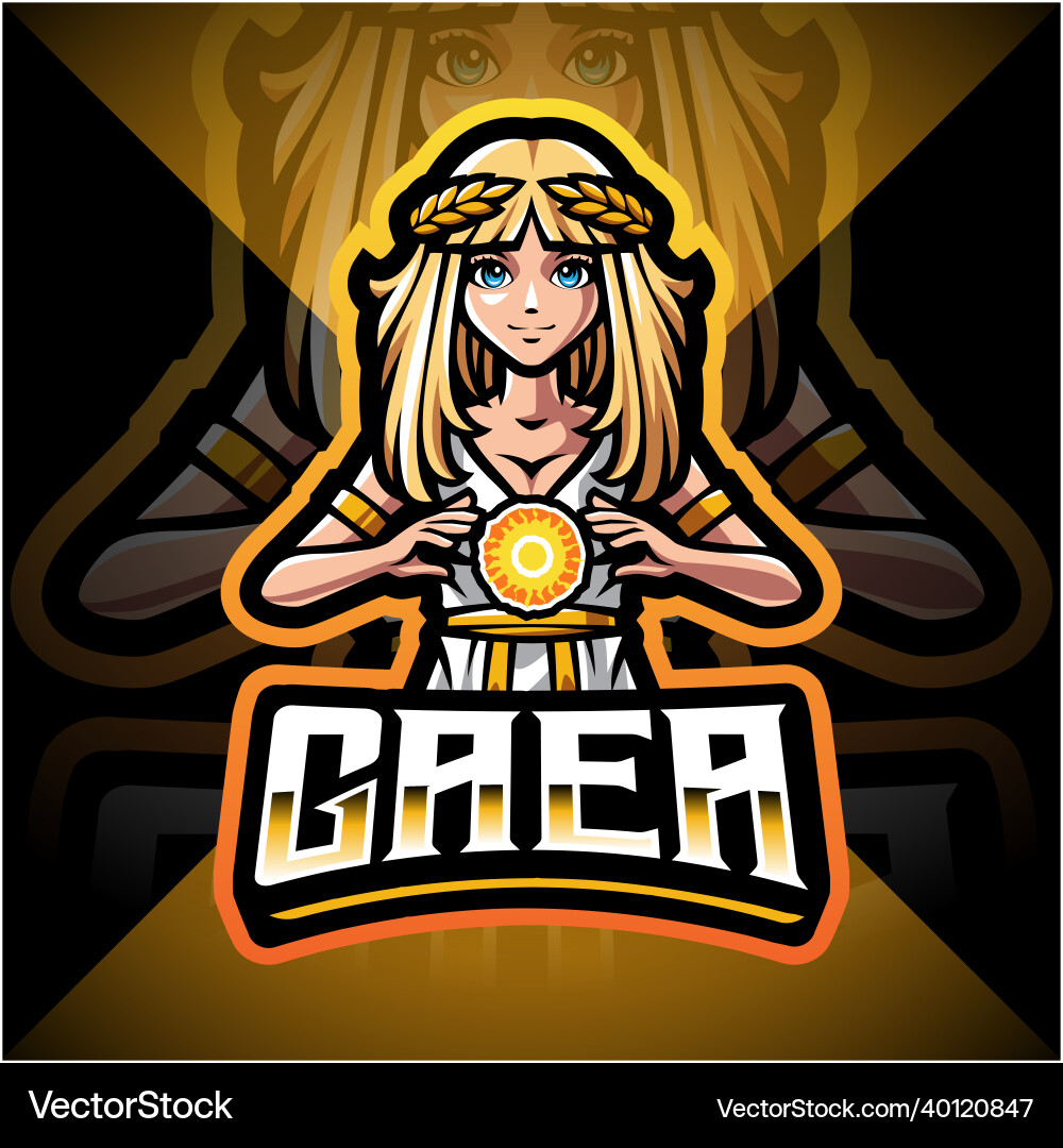 Gaea esport mascot logo design Royalty Free Vector Image