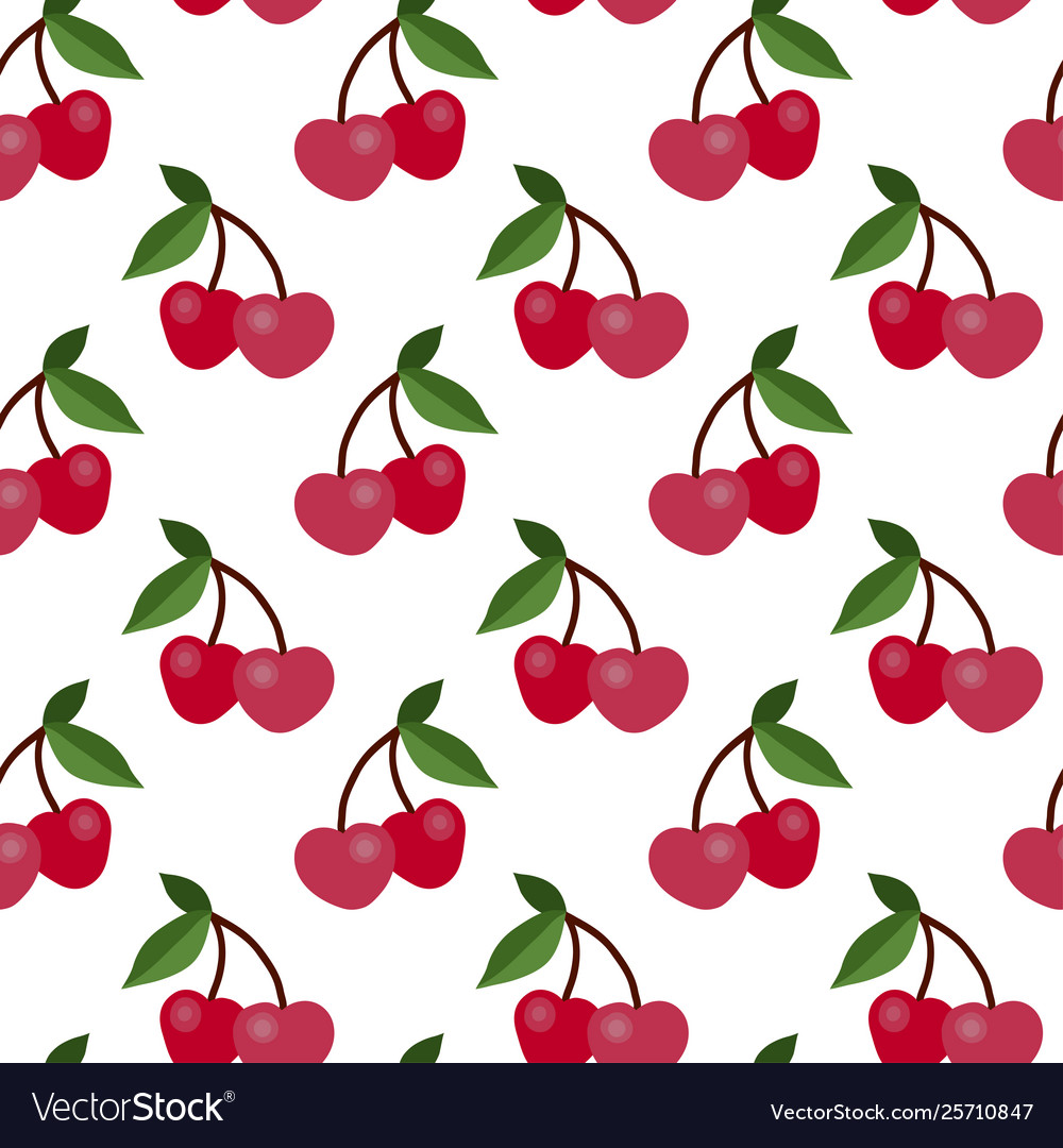 Hand drawn cherry seamless pattern Royalty Free Vector Image