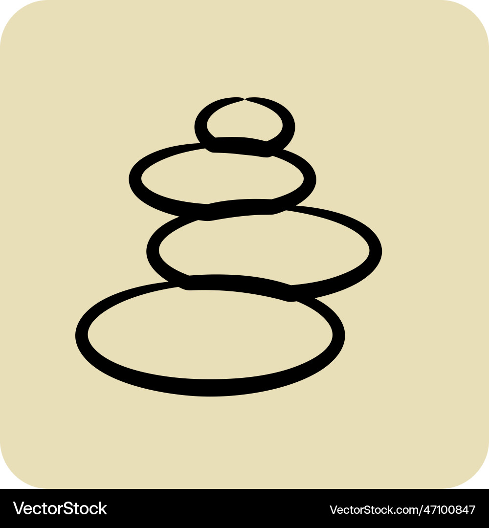 Icon stone suitable for japanese symbol hand Vector Image