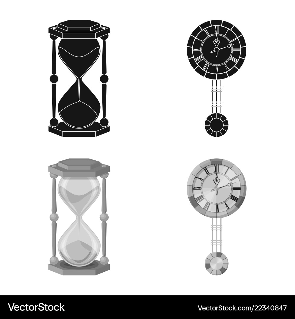 Isolated object of clock and time sign collection Vector Image