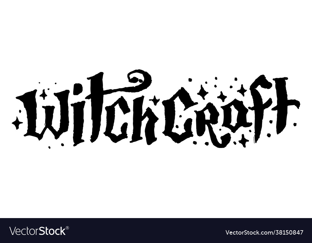 Mysticism witchcraft occult hand drawn lettering Vector Image