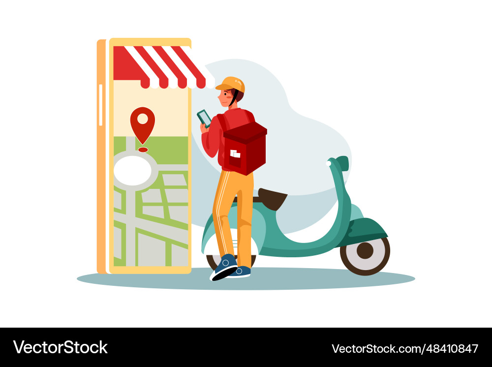 Online food order delivery service Royalty Free Vector Image