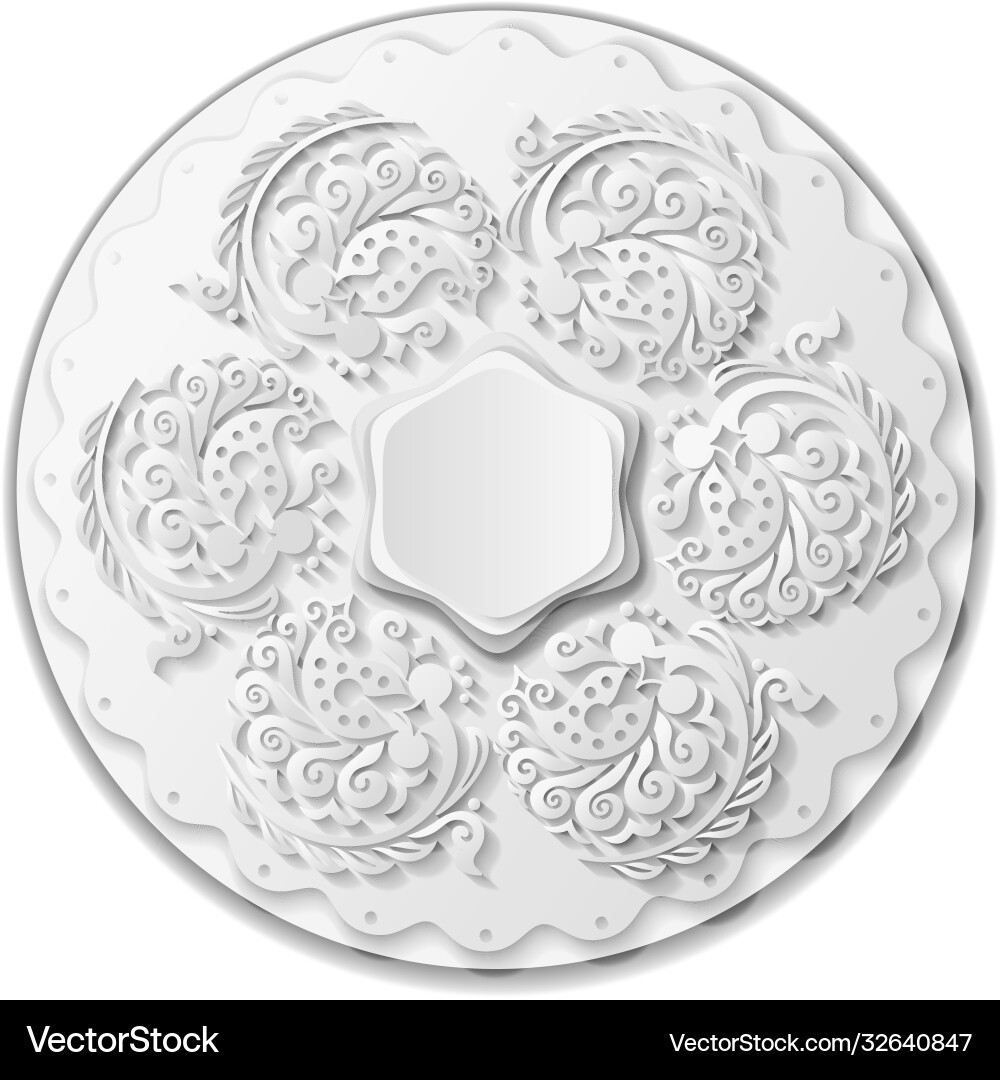 Ornamental nature vintage round frame Royalty Free Vector