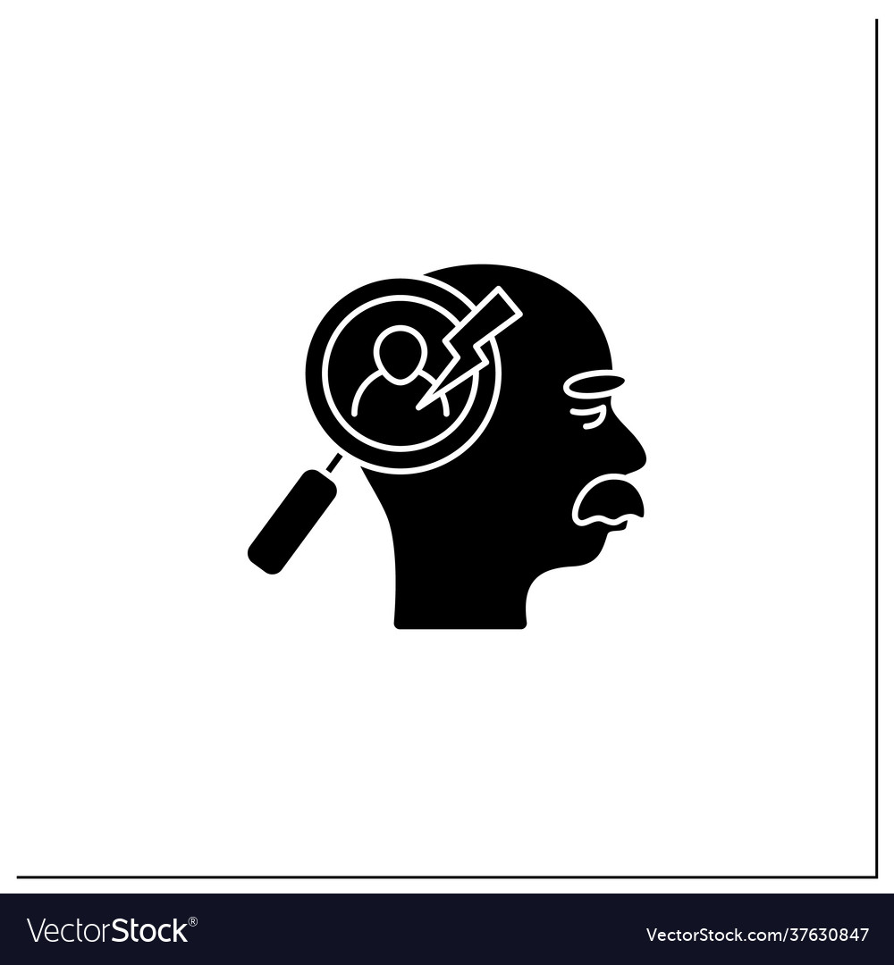 Recognition problems glyph icon Royalty Free Vector Image