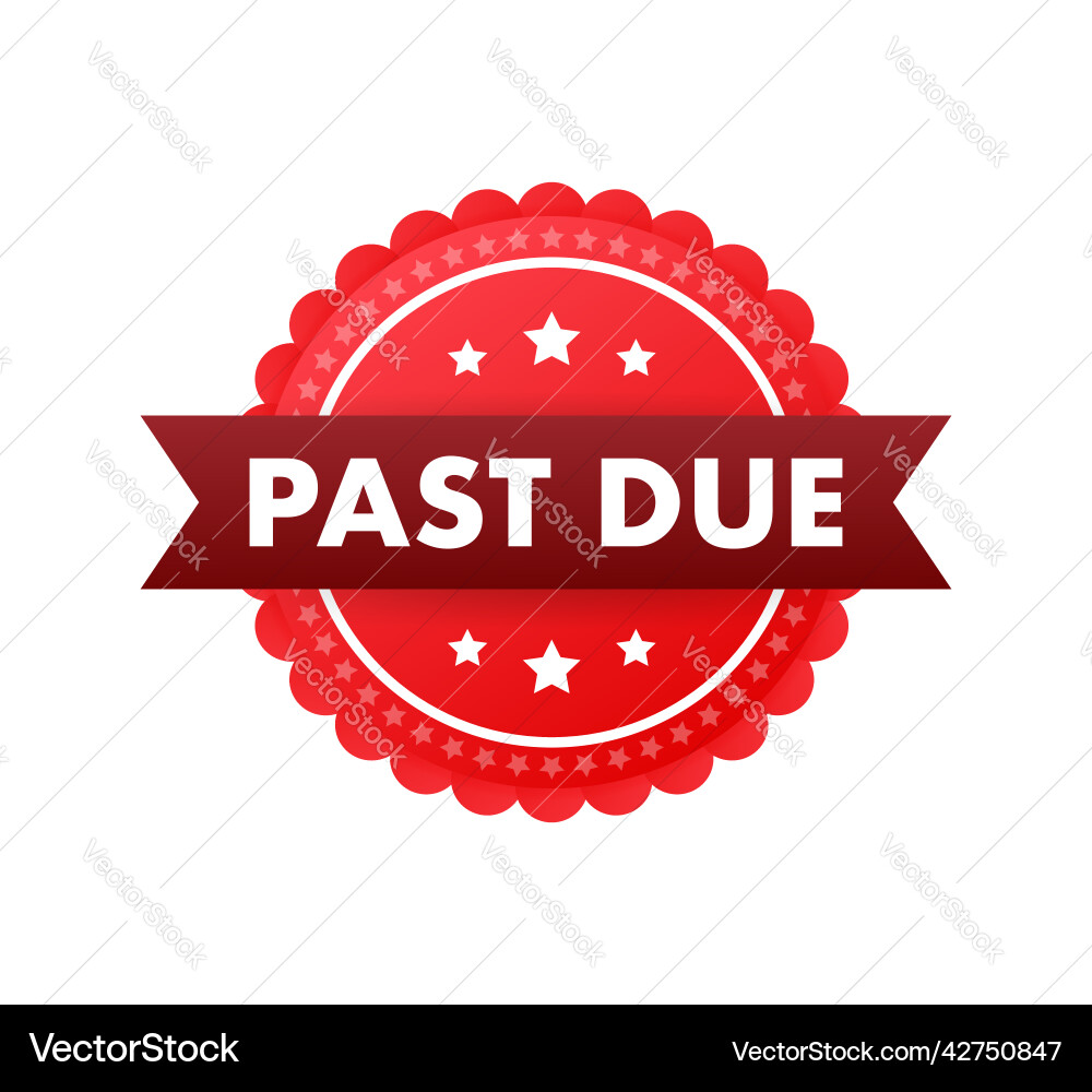 Red past due in vintage style background Vector Image
