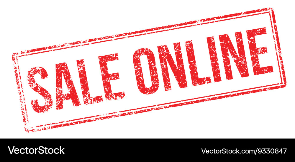 Sale online red rubber stamp on white Royalty Free Vector