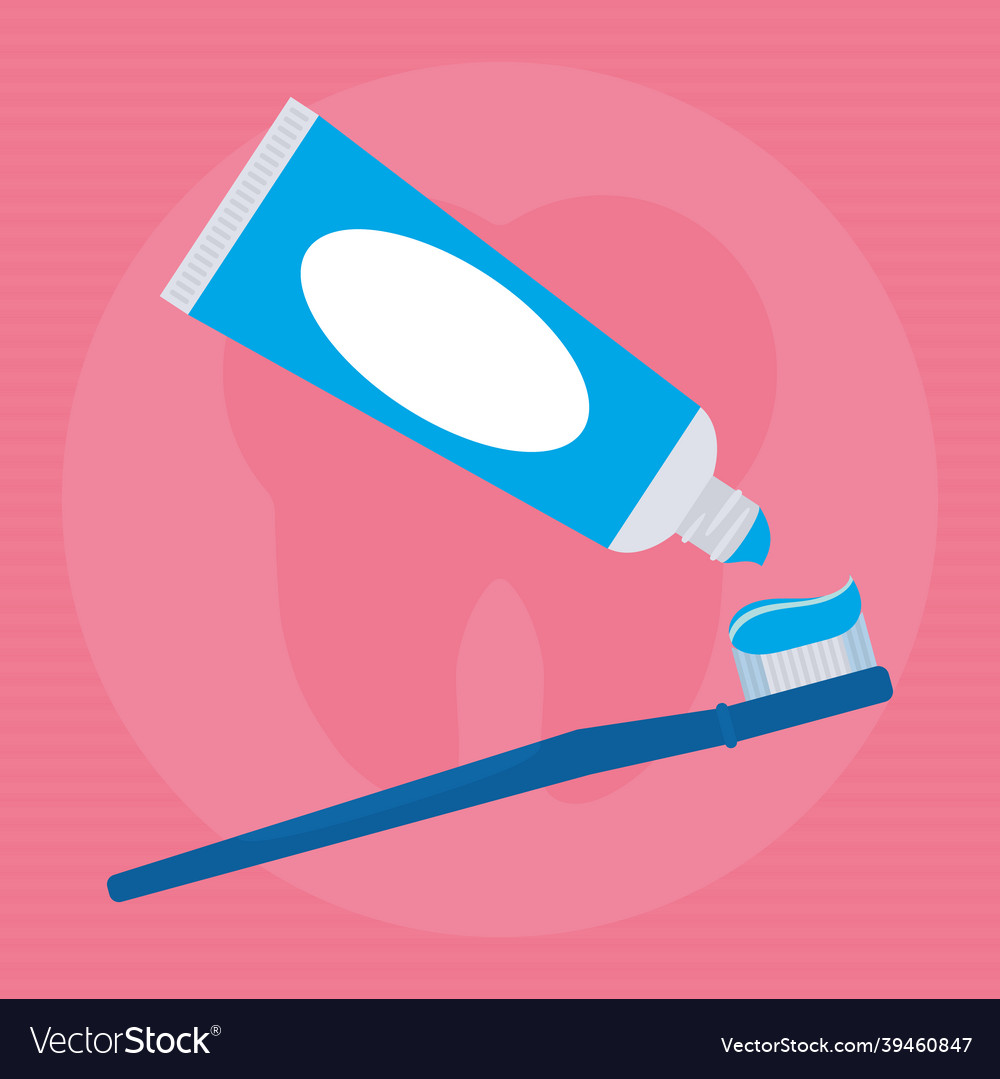 Toothpaste and toothbrush Royalty Free Vector Image