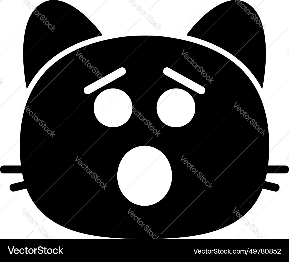 Cat angry glyph icon pictogram symbol visual Vector Image