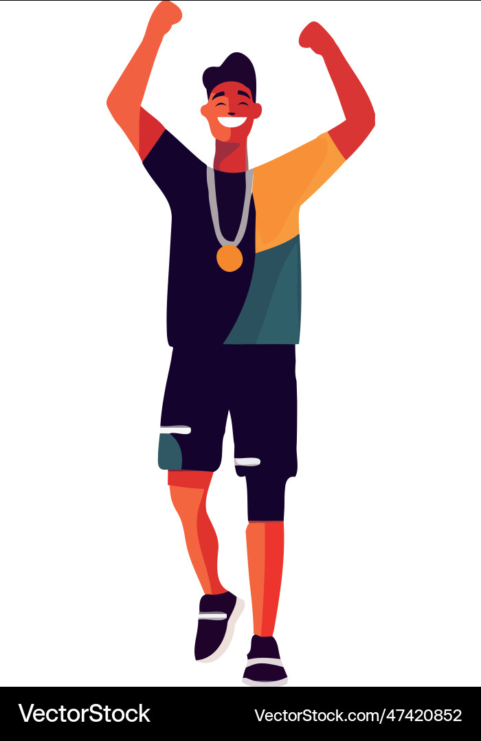 Championship celebration one athlete success Vector Image