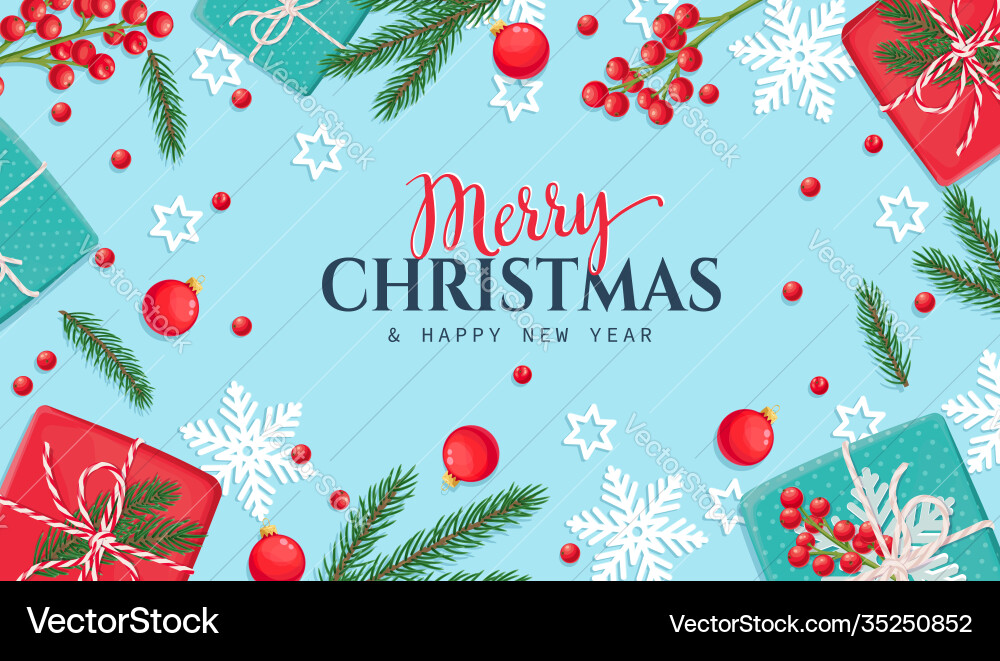 Christmas background with gifts box Royalty Free Vector