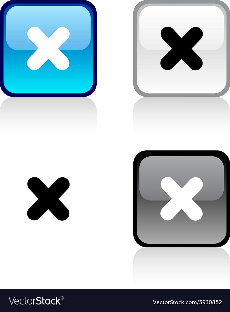 Cross button Royalty Free Vector Image - VectorStock