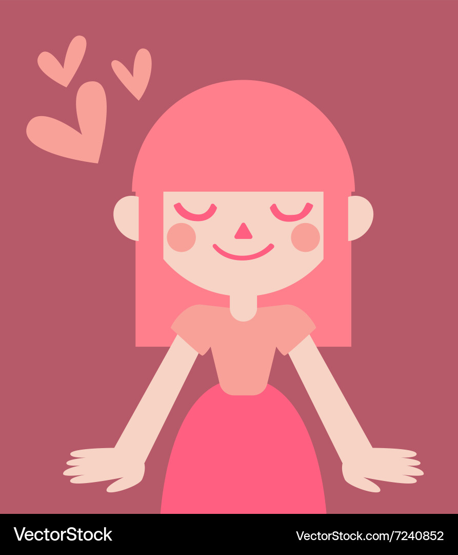 Cute girl in love Royalty Free Vector Image - VectorStock
