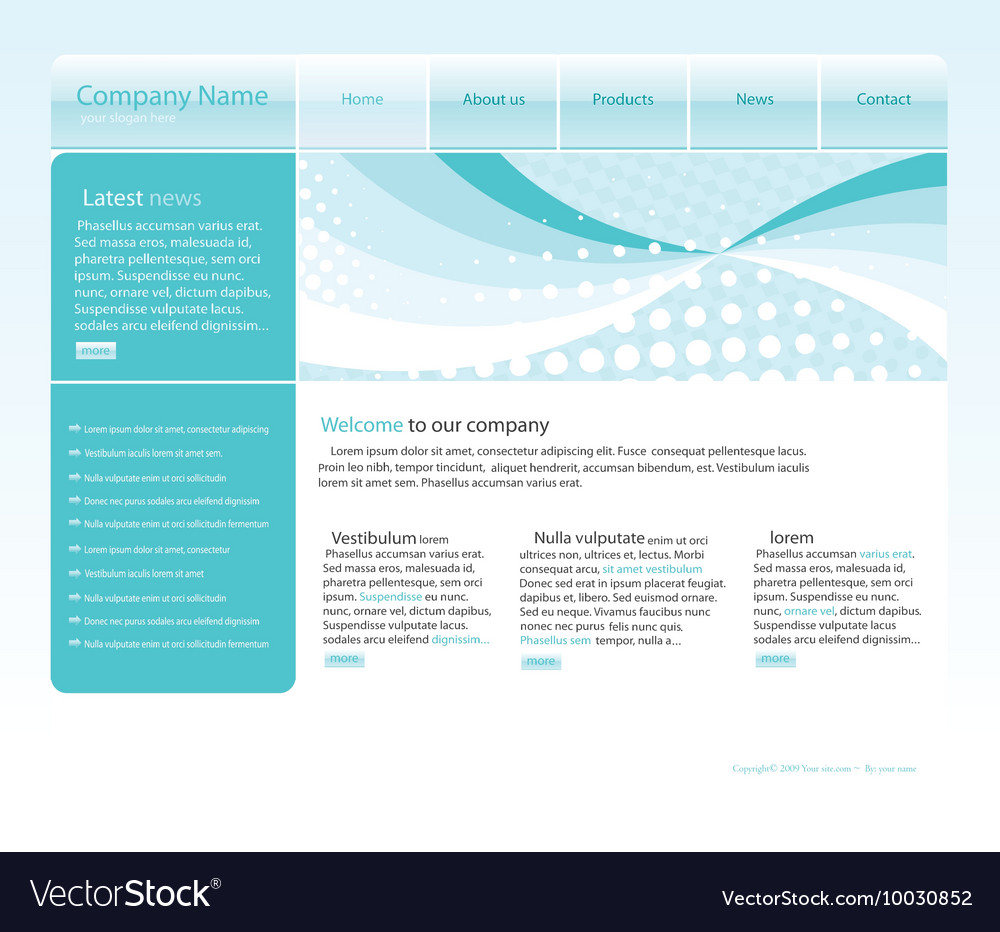 Editable website template Royalty Free Vector Image