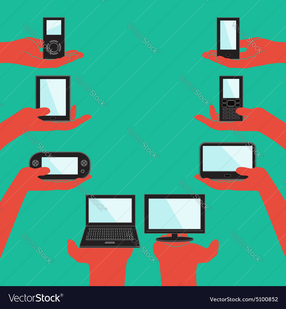 Flat design concept for electronic Royalty Free Vector Image