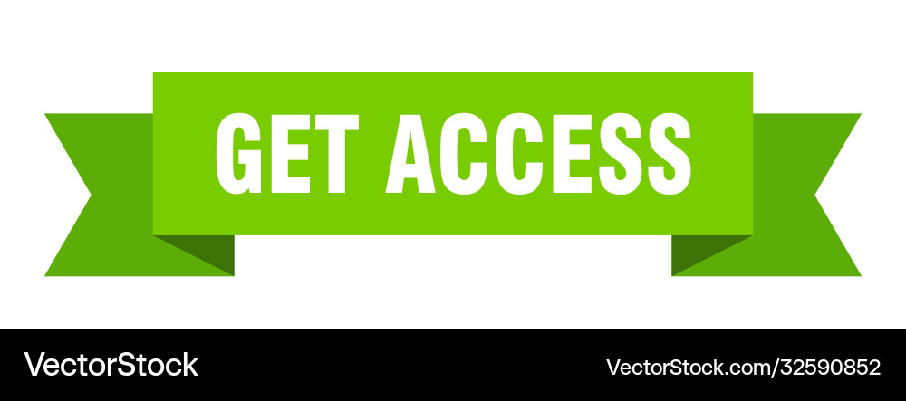 Get access ribbon paper band banner Royalty Free Vector