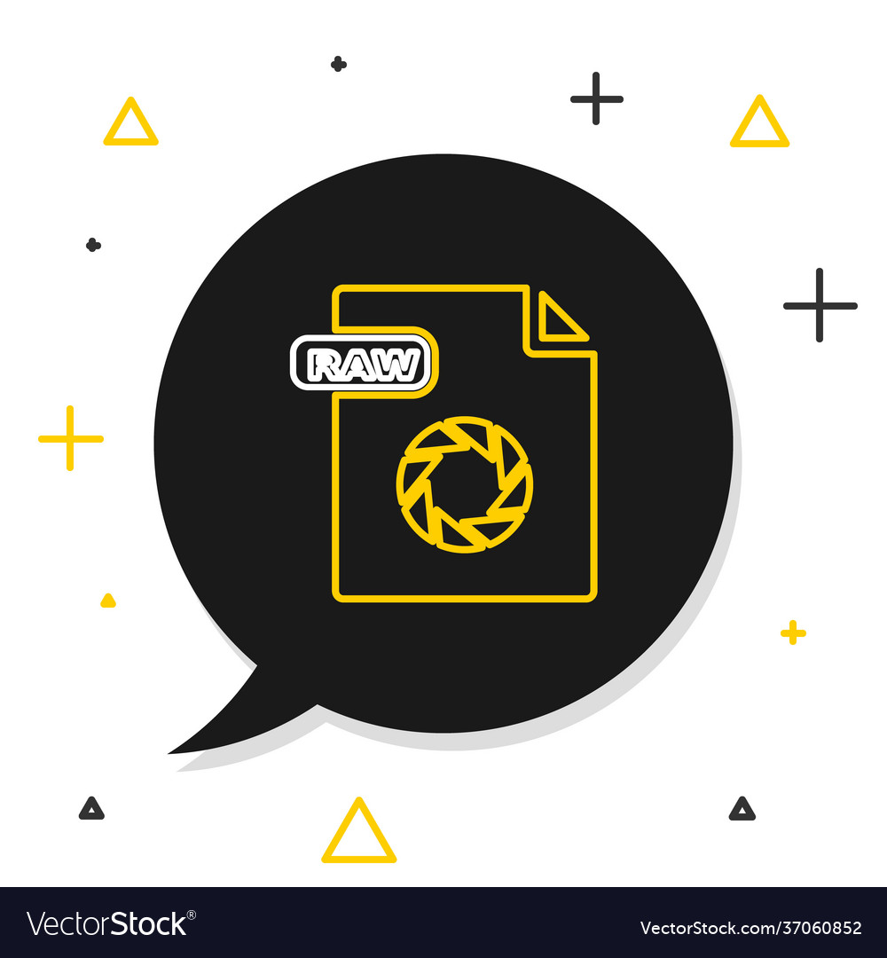 Line raw file document download raw button icon Vector Image