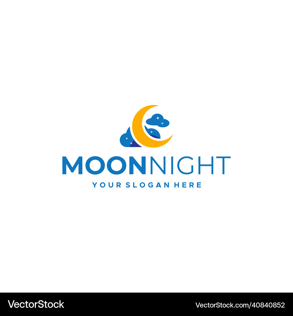 Modern colorful moon night sky cloud logo design Vector Image