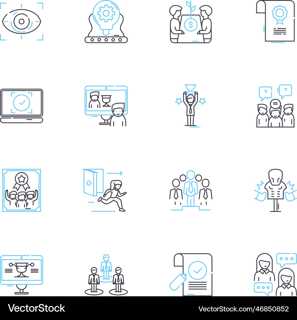Professional society linear icons set nerking Vector Image