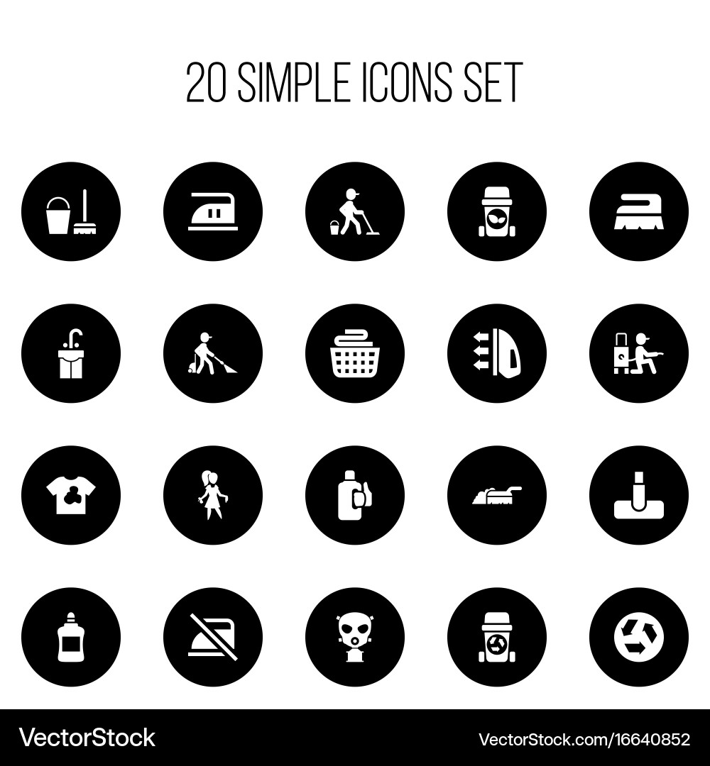 Set of 20 editable cleaning icons includes Vector Image