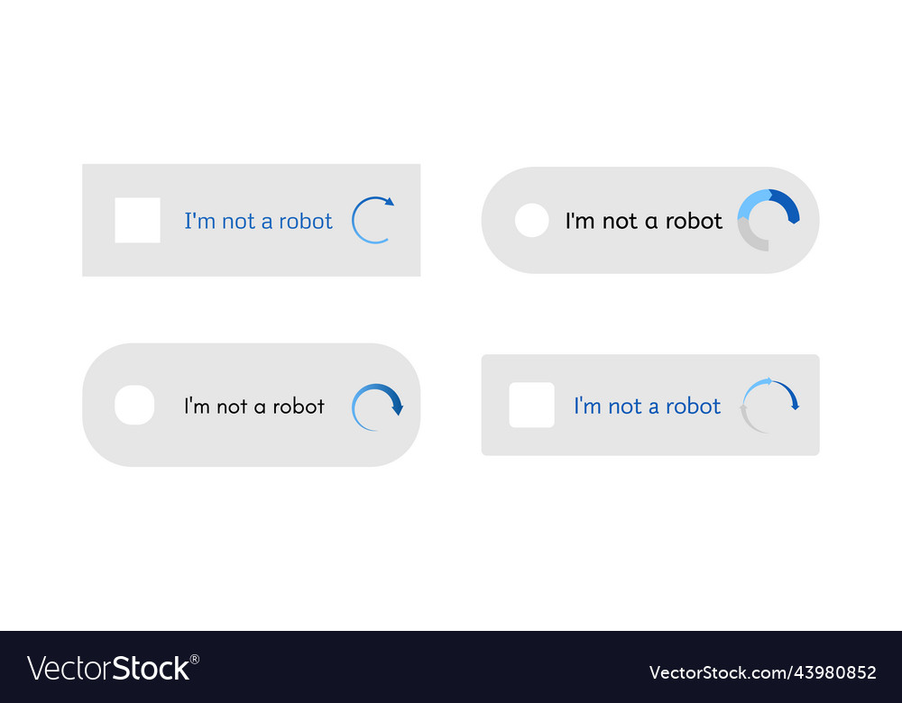 Template for entering captcha im not a robot Vector Image