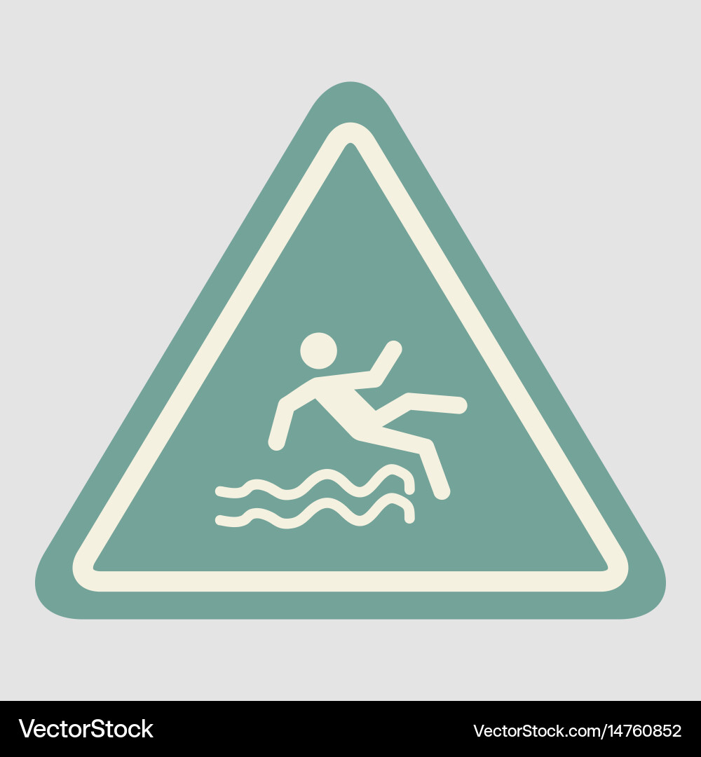 Traffic sign caution danger of falling Royalty Free Vector