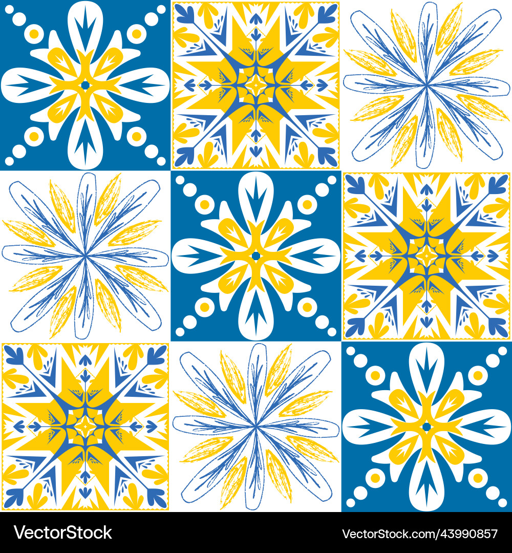 Azulejo tile spanish style talavera de puebla Vector Image
