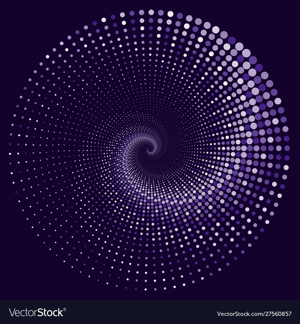 Dotted halftone spiral pattern or texture Vector Image