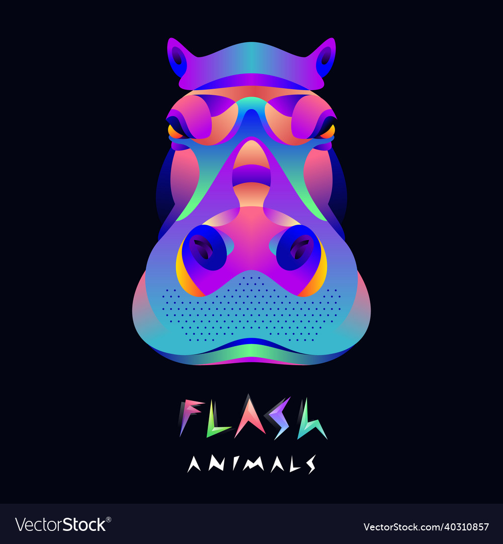 Flash hippo Royalty Free Vector Image - VectorStock