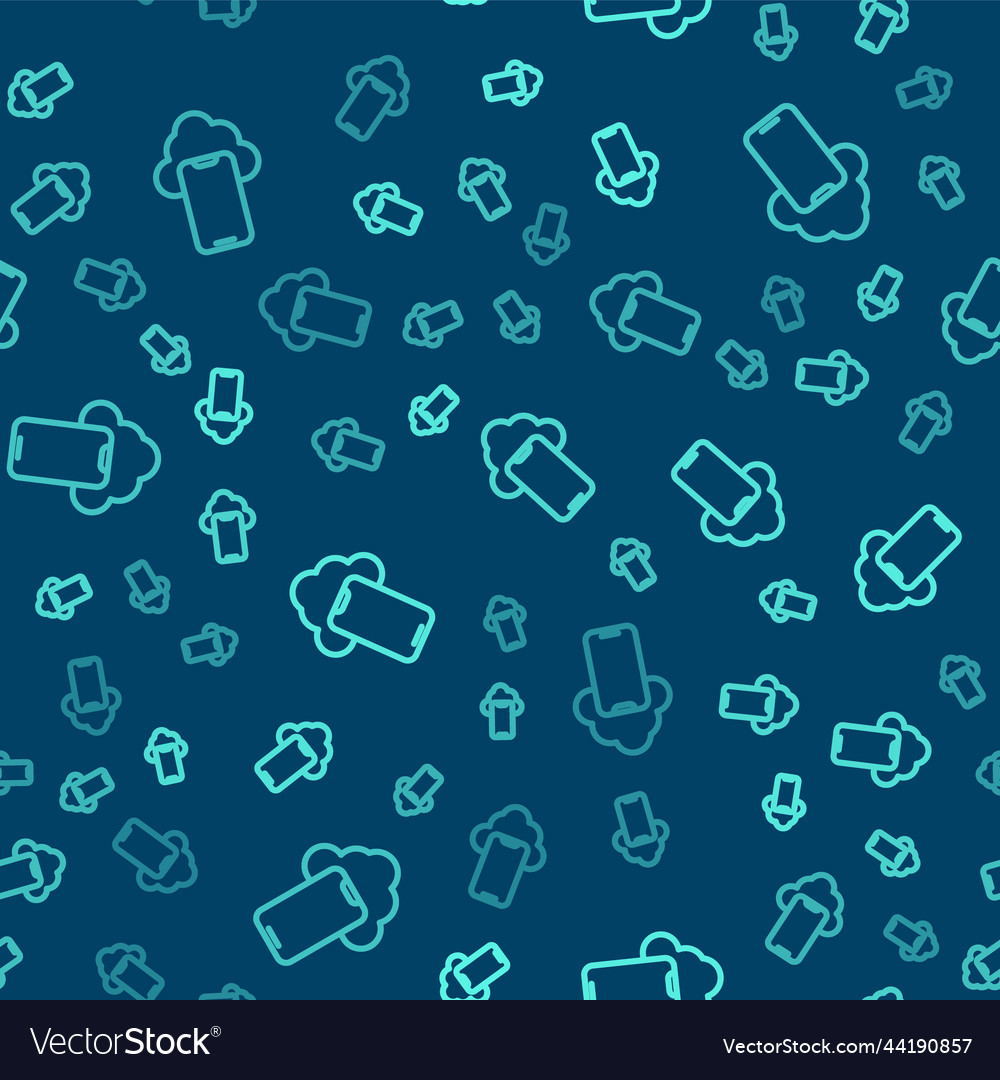 Green line cloud technology data transfer Vector Image