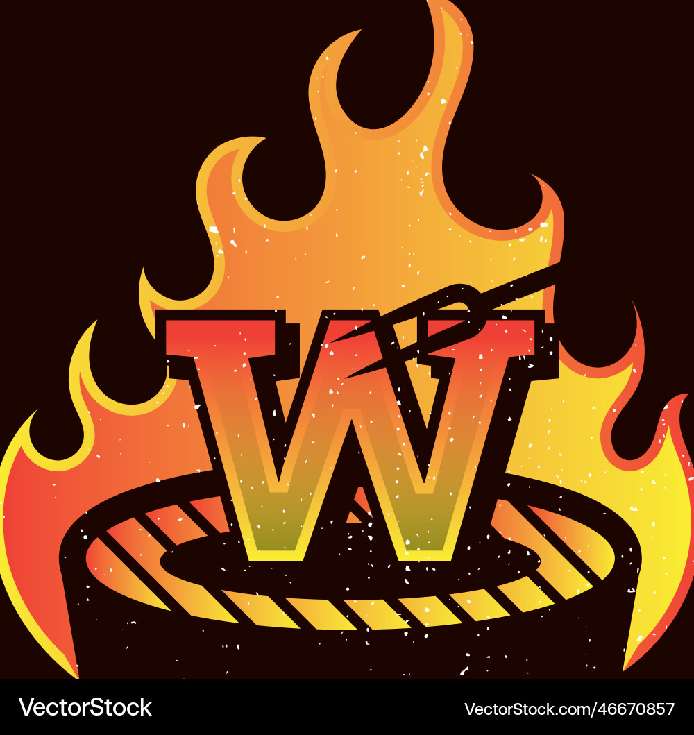 Letter w logo barbecue logo with bbq logotype Vector Image