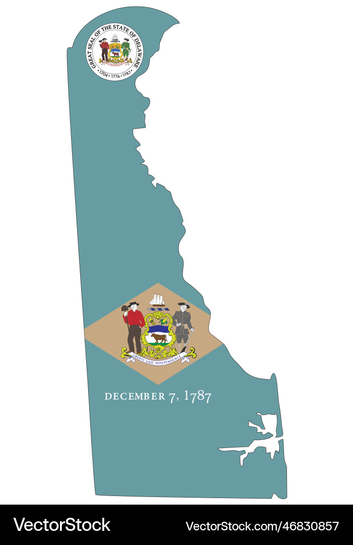 Map of delaware state usa Royalty Free Vector Image