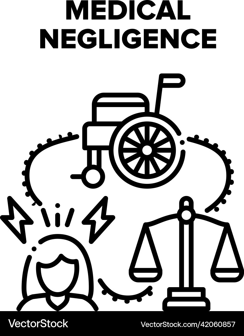 Medical negligence black Royalty Free Vector Image