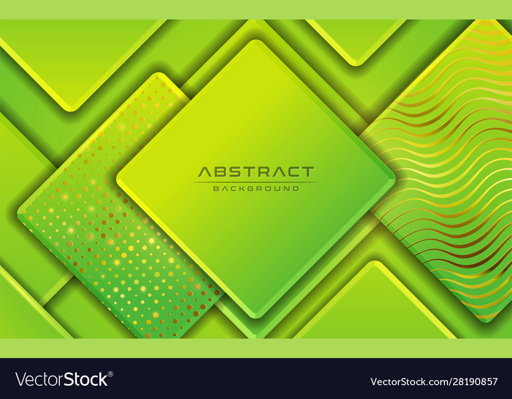 Modern 3d style green background rectangle Vector Image