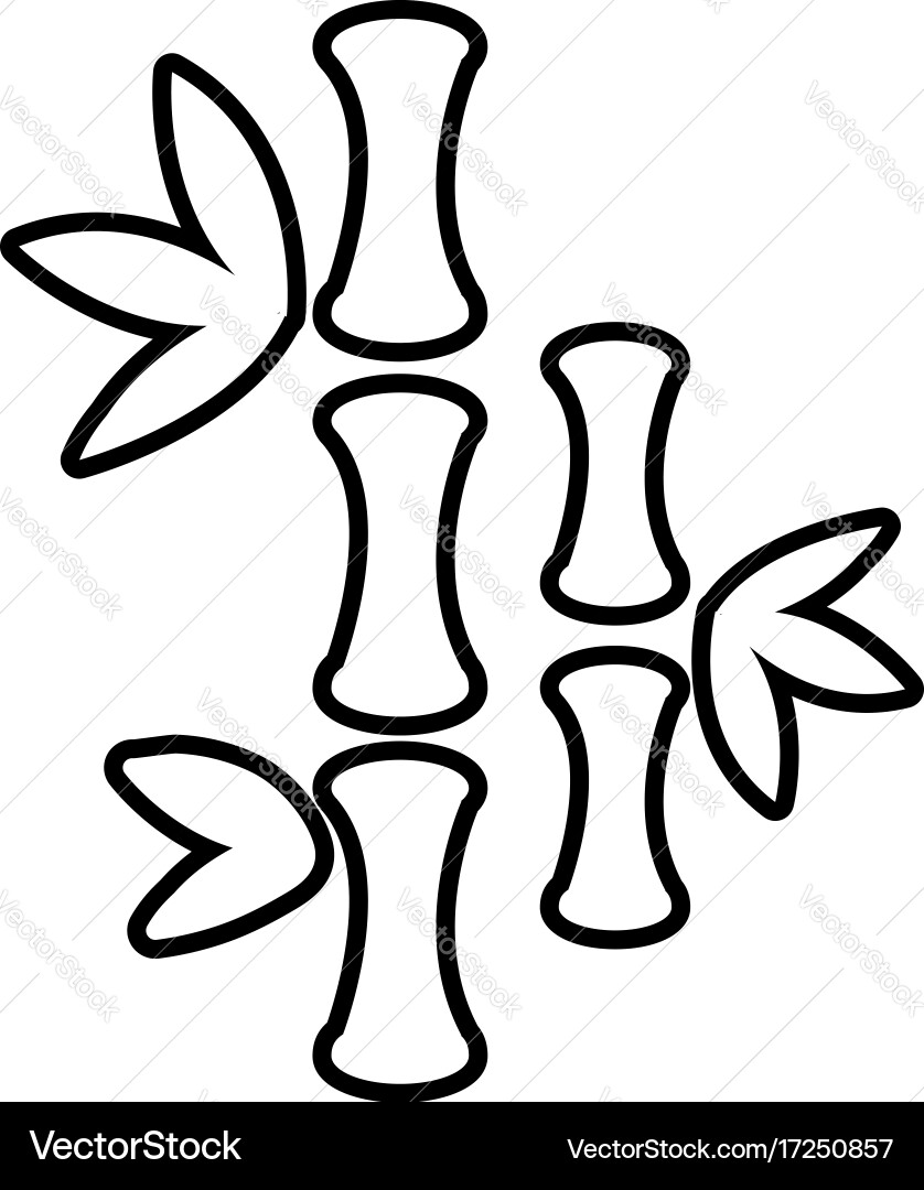 Natural bamboo icon outline style Royalty Free Vector Image