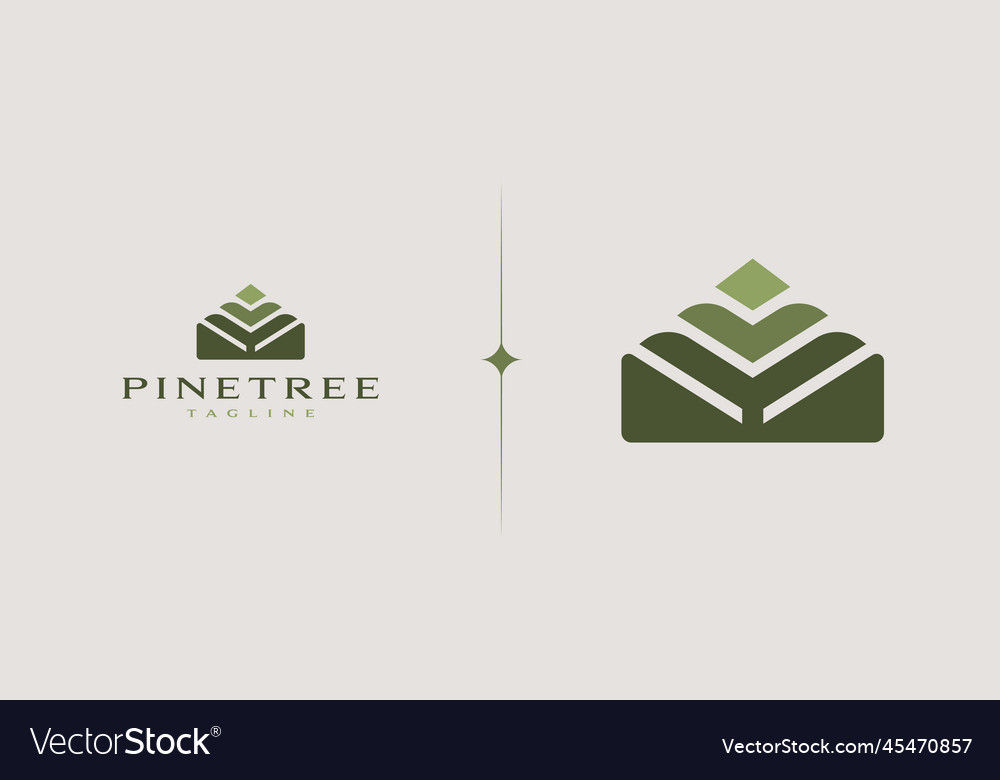 Pine tree logo template universal creative Vector Image