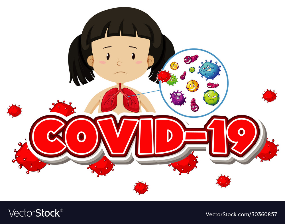Poster design for coronavirus theme with girl and Vector Image