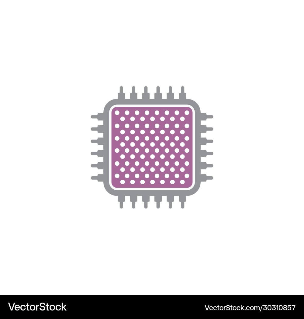 Processor chip related icon on background Vector Image