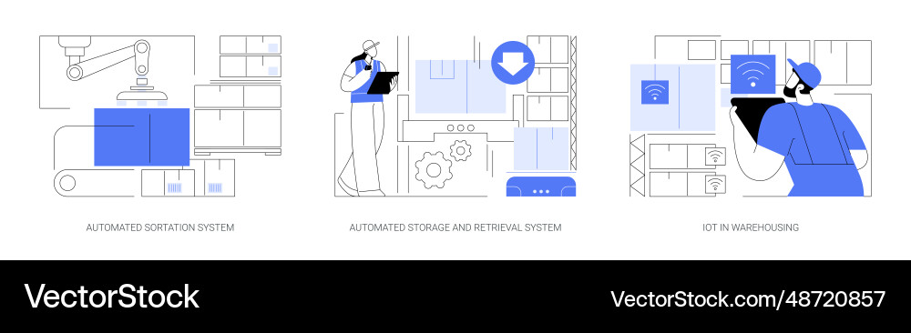 Warehousing automation isolated cartoon Royalty Free Vector