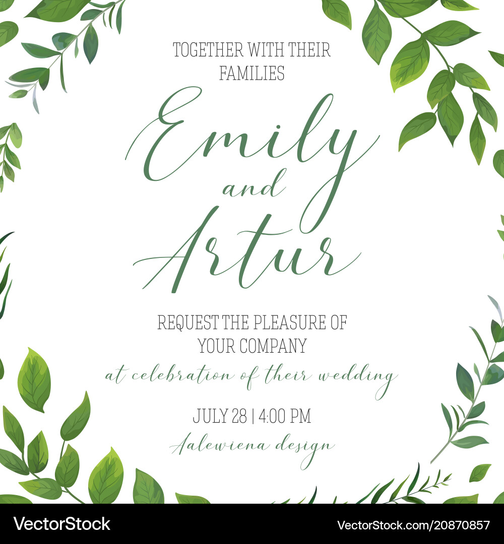 Wedding floral greenery invitation card art design