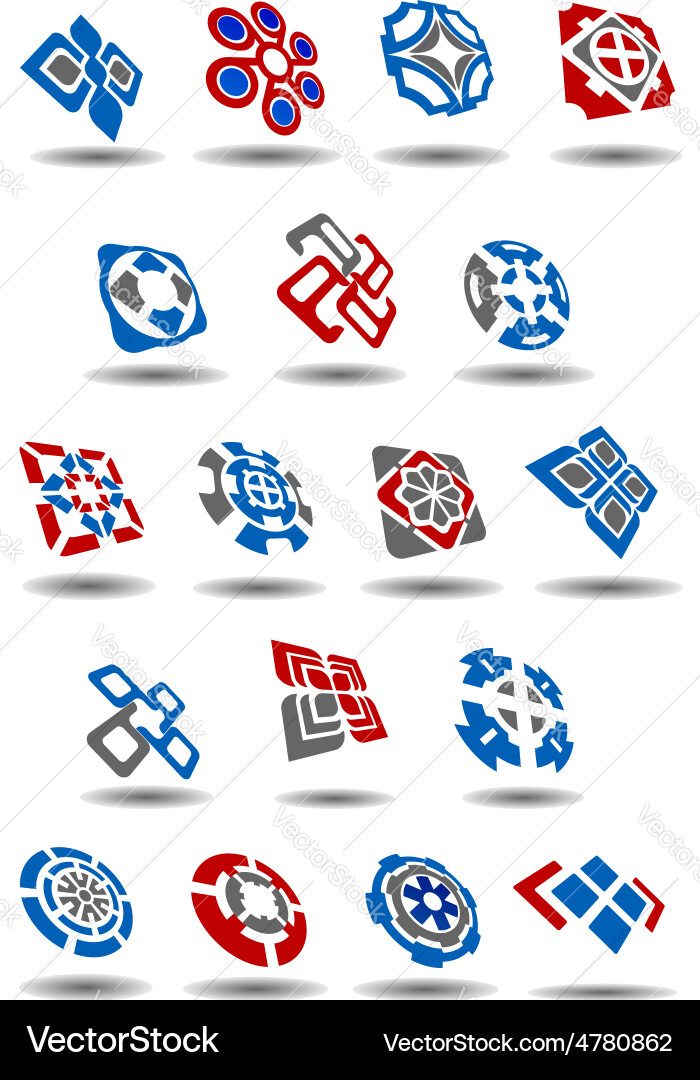 Abstract geometric icons and symbols set Vector Image