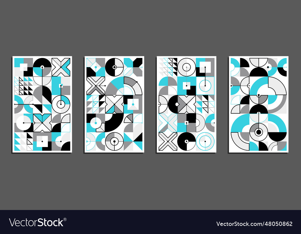 Abstract geometric posters and covers set Vector Image