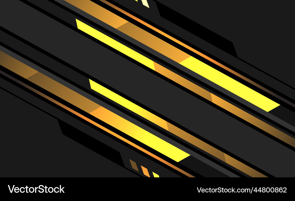 Abstract yellow neon light line geometric cyber Vector Image