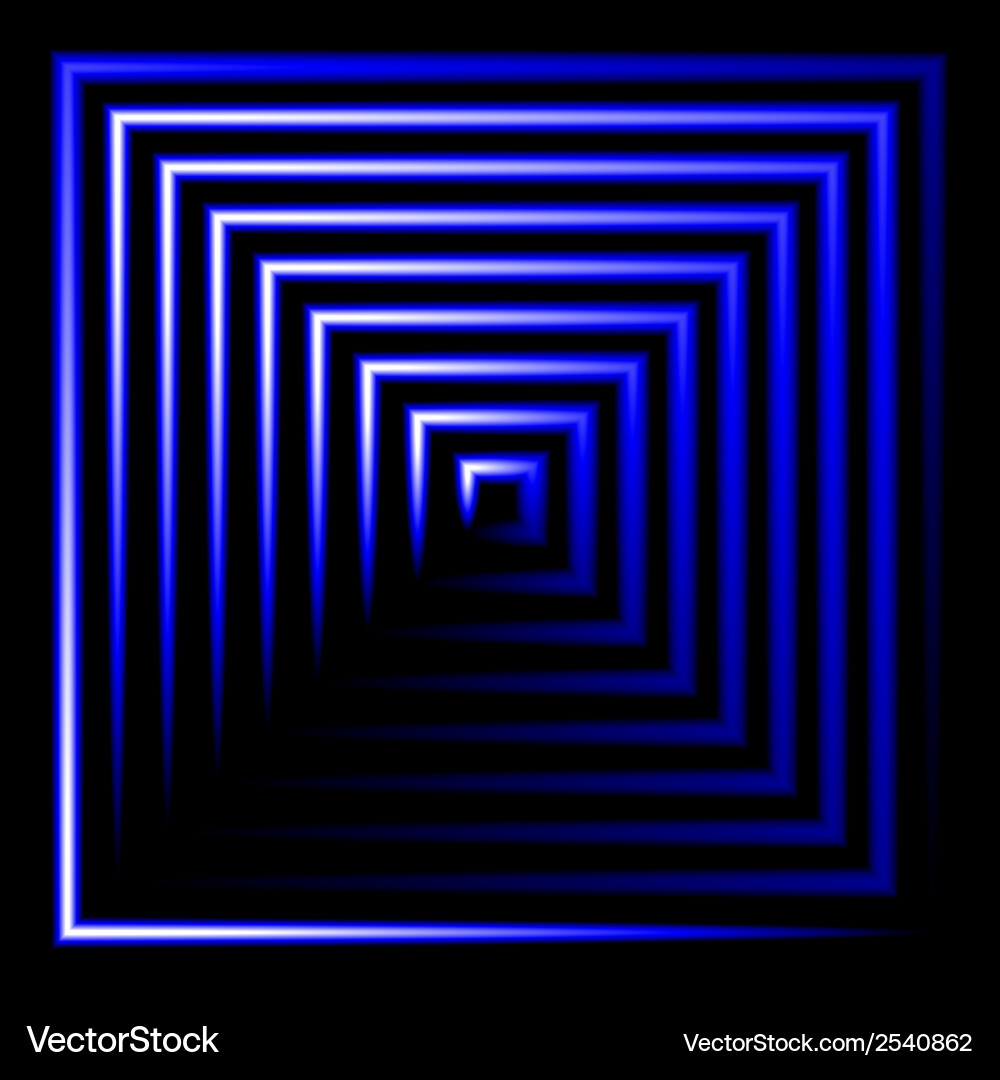 Blue neon square background Royalty Free Vector Image
