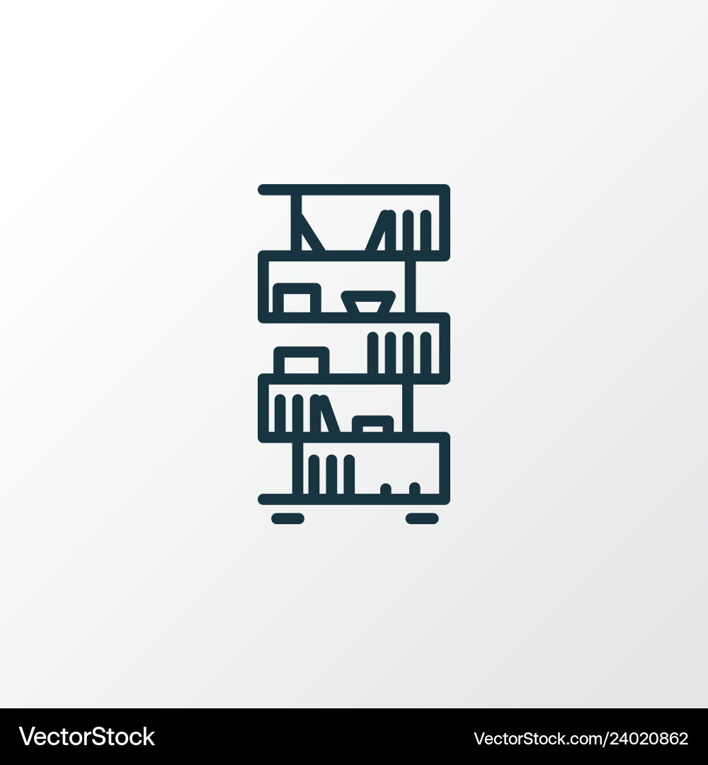 Bookshelf icon line symbol premium quality Vector Image