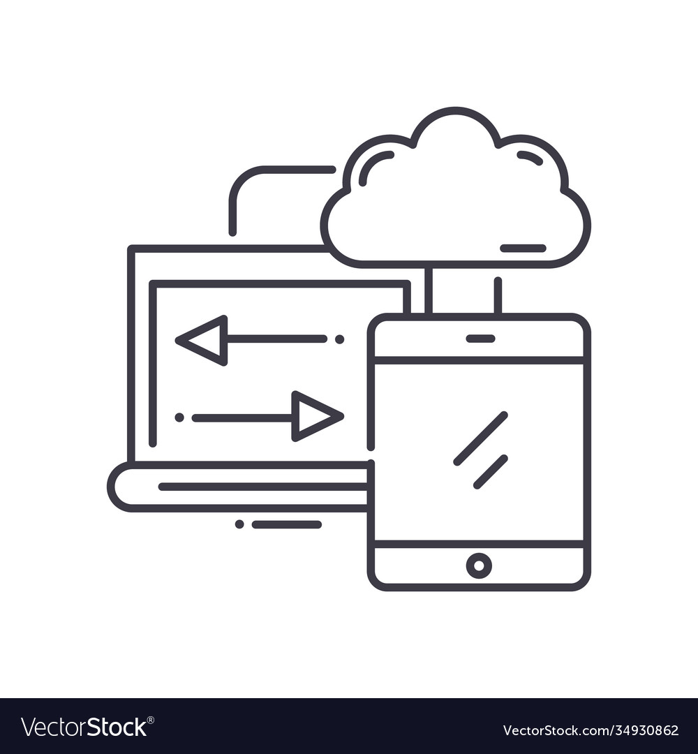 Computing platform icon linear isolated Royalty Free Vector