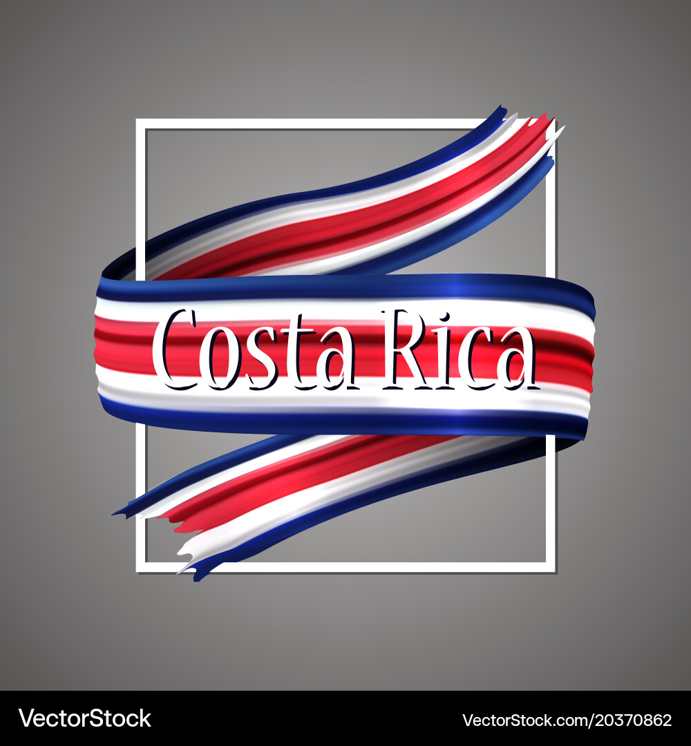 Costa rica flag 3d ribbon Royalty Free Vector Image