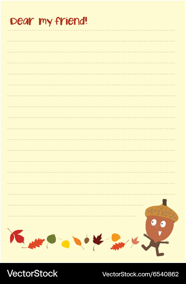 Cute acorn letter Royalty Free Vector Image - VectorStock